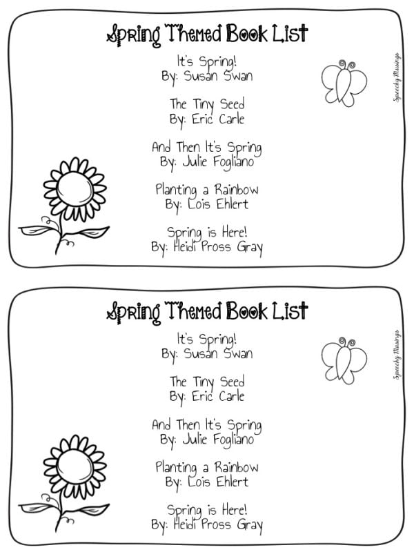 Spring Themed Speech and Language Packet | Speechy Musings
