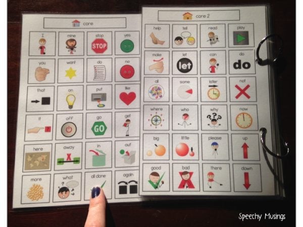 Low-Tech, Core Vocabulary Based, AAC Flip Boards.
