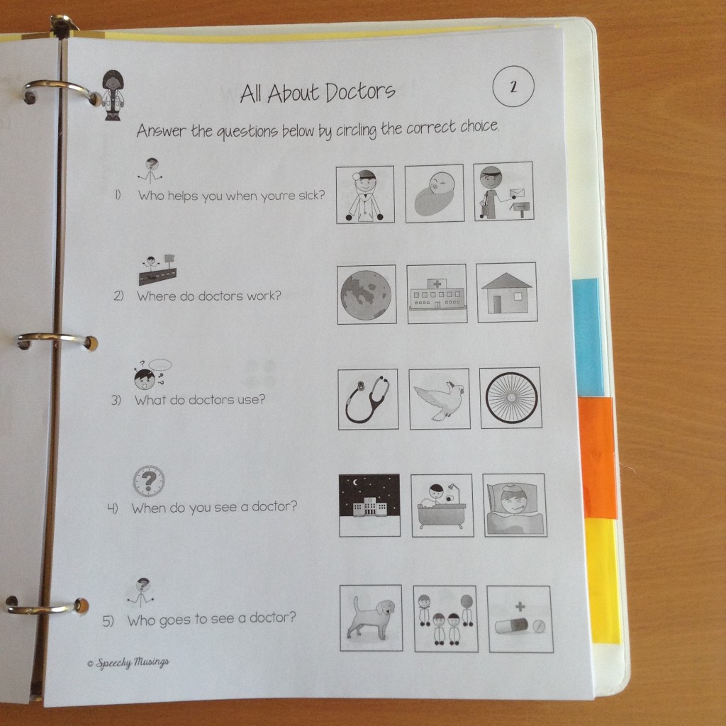 Community Helpers Worksheets Using Real Pictures | Speechy Musings