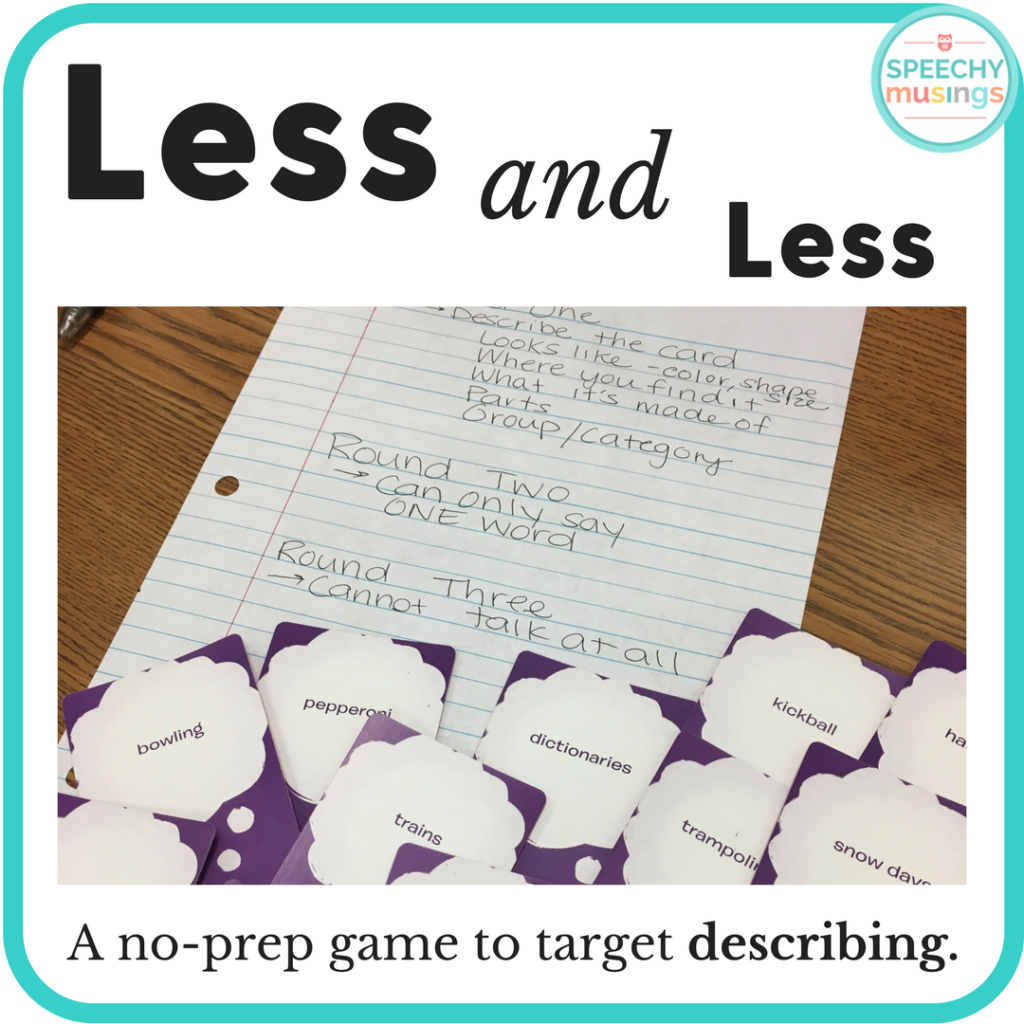 No-Prep Game to Target Describing Skills for Kids That's Easy
