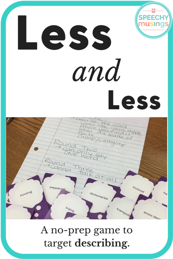 No-Prep Game to Target Describing Skills for Kids That's Easy