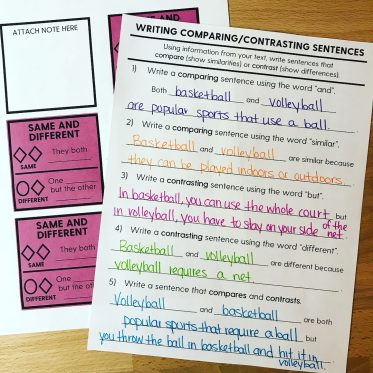 Compare and Contrast Activities for Speech Therapy