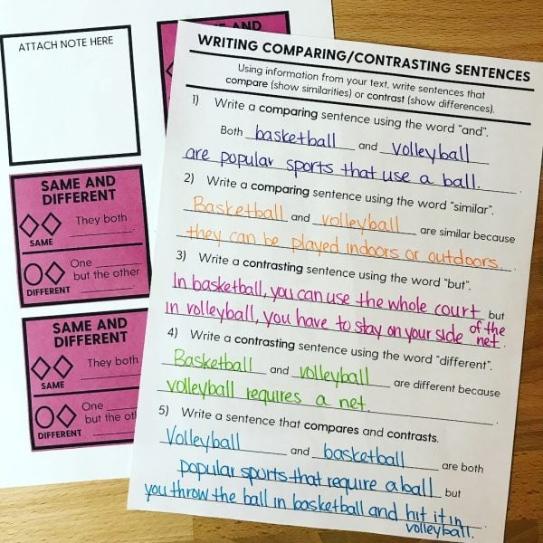 Compare and Contrast Activities for Speech Therapy