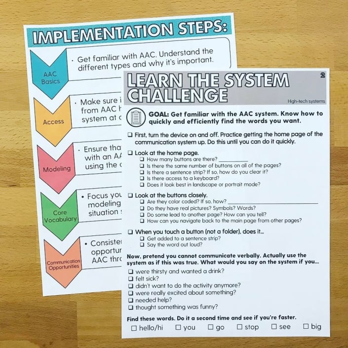 AAC Training with FREE Handouts for Parents & Staff | Speechy Musings