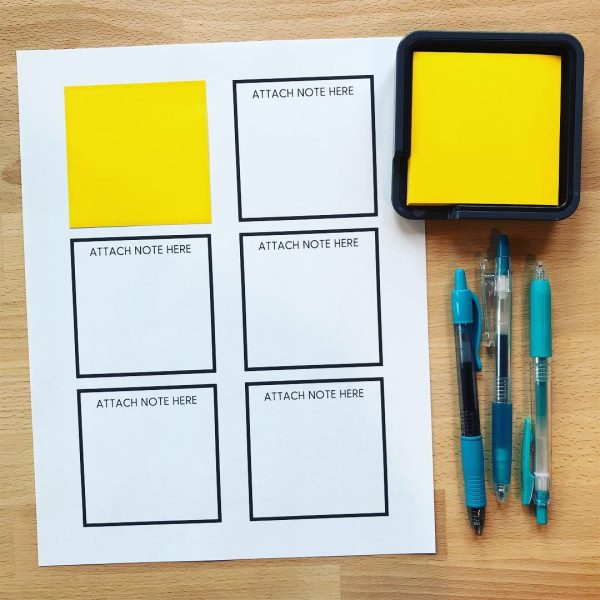 Printing Speech Therapy Visuals on Post It Notes.