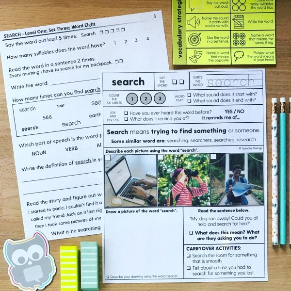 Vocabulary Activities, Goals, and EBP | Speechy Musings