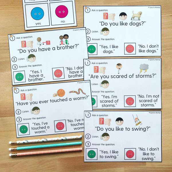 Yes and No Questions for Speech Therapy | Speechy Musings
