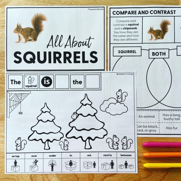 Spatial Concepts: Fun Activities and Worksheets | Speechy Musings