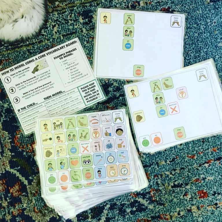 Where to Find FREE Core Vocabulary, Low Tech AAC Board.
