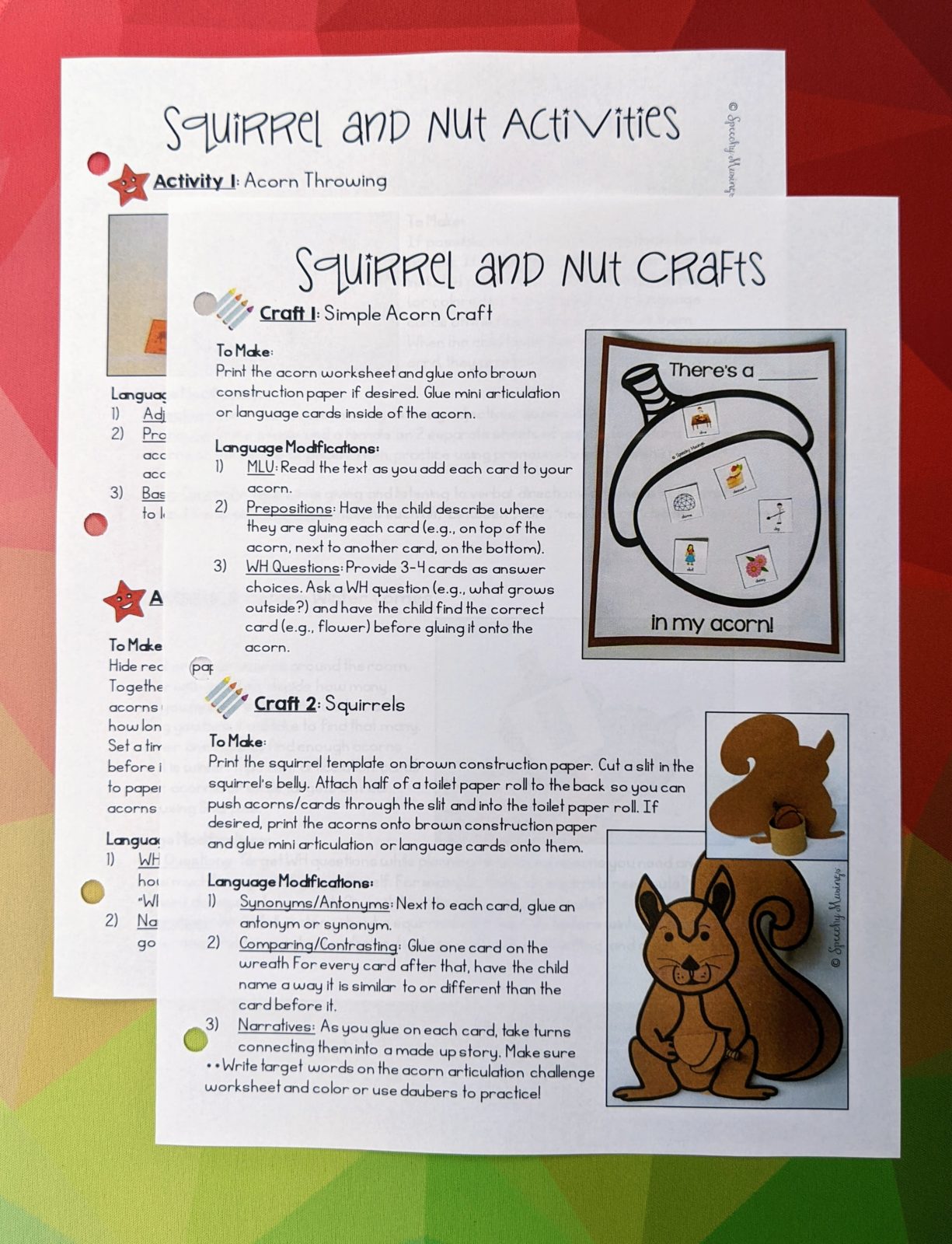 Fall Lesson Plans for Speech Therapy | Speechy Musings
