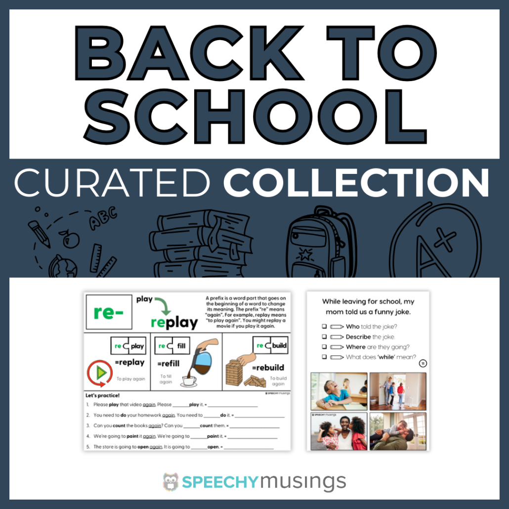 Back to School | Themed Language Unit | Speech Language Therapy.