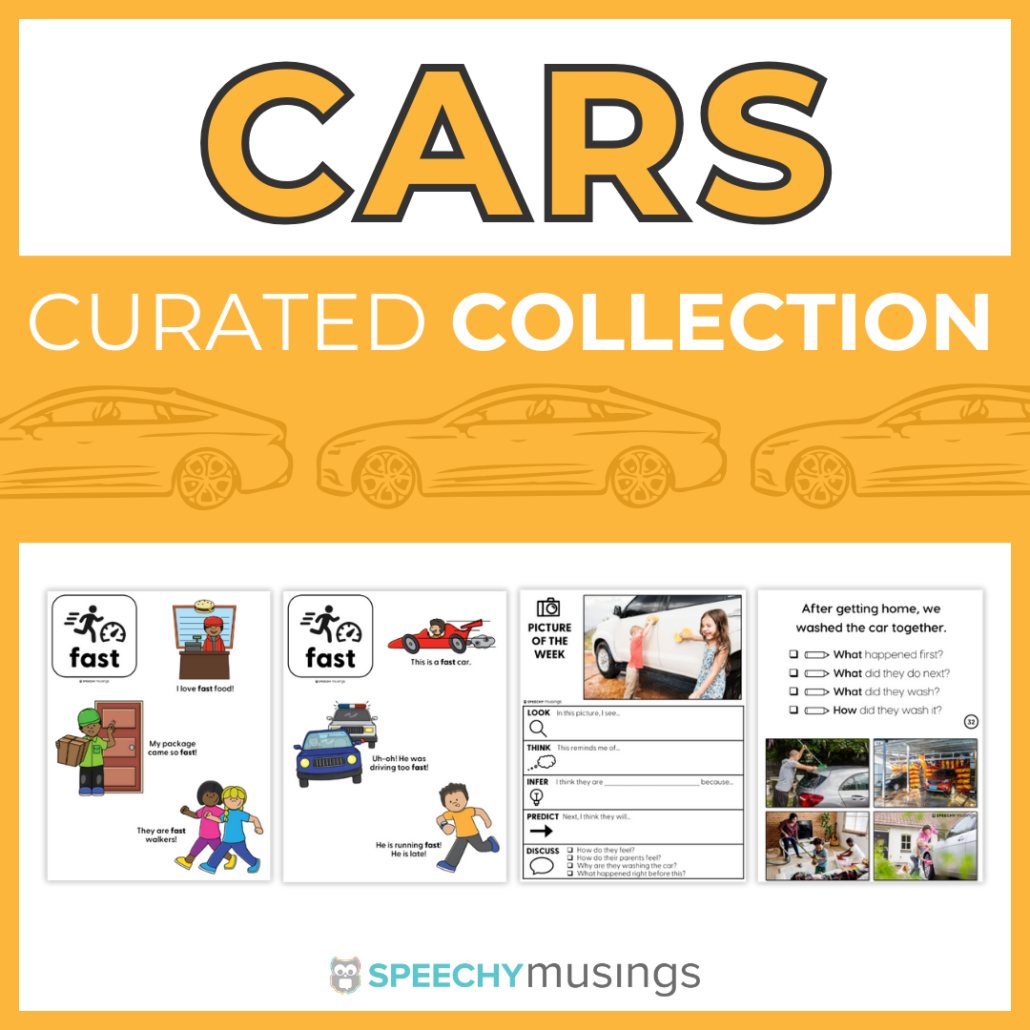 Cars | Themed Language Unit | Speech Language Therapy.