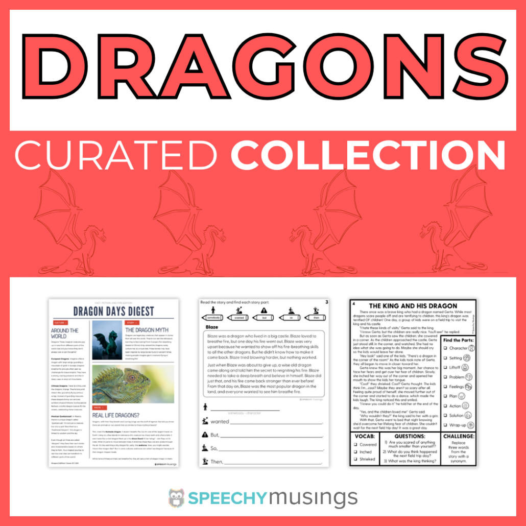 Dragons | Themed Language Unit | Speech Language Therapy.