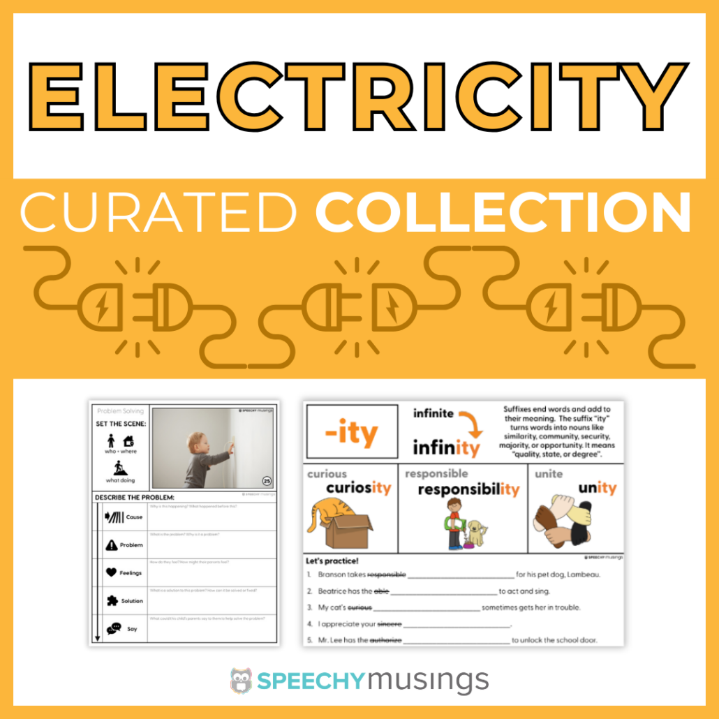 Electricity | Themed Language Unit | Speech Language Therapy.