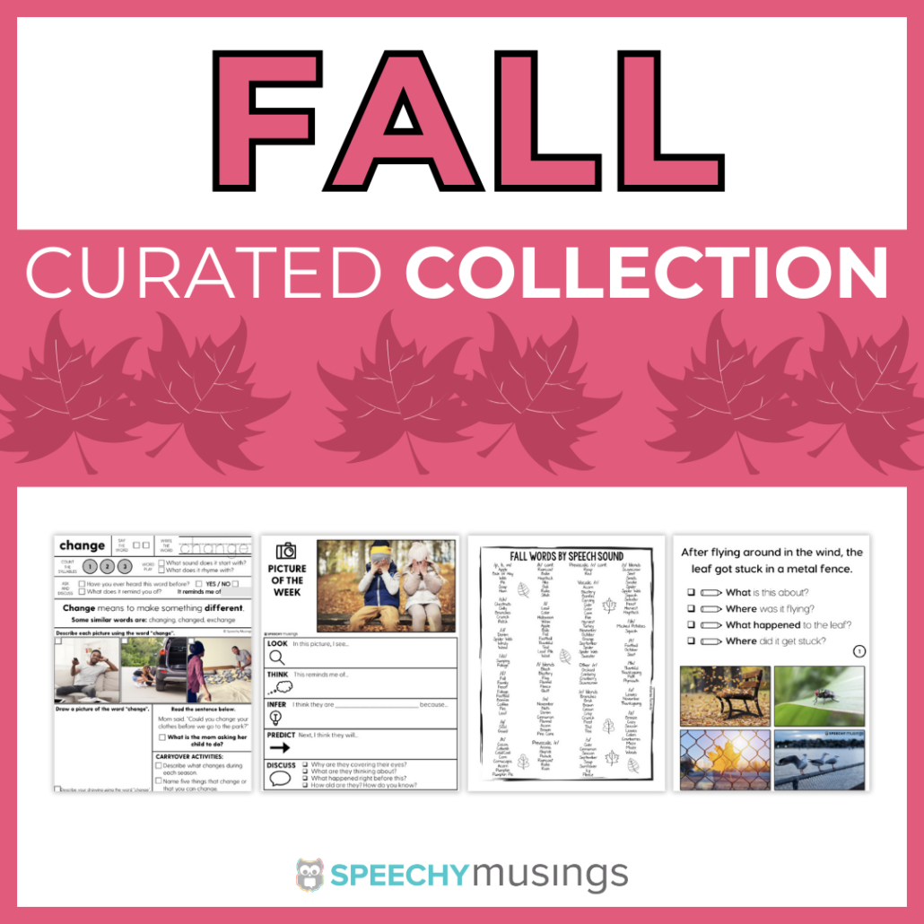 Fall | Themed Language Unit | Speech Language Therapy.
