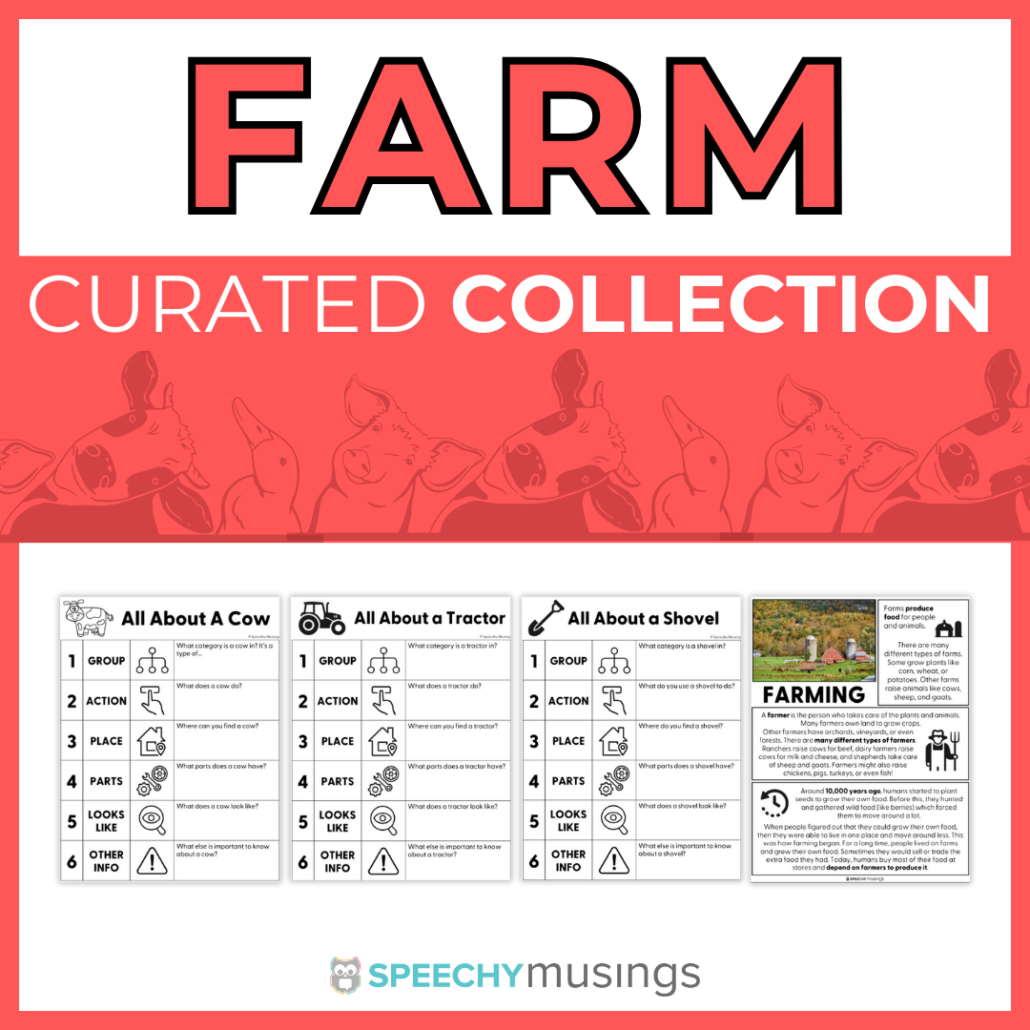 Farm | Themed Language Unit | Speech Language Therapy.