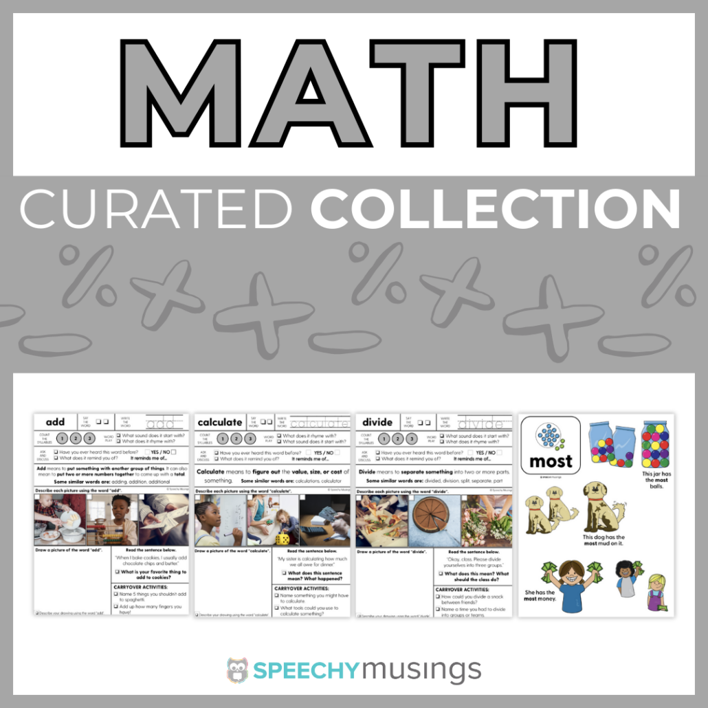 Math | Themed Language Unit | Speech Language Therapy.