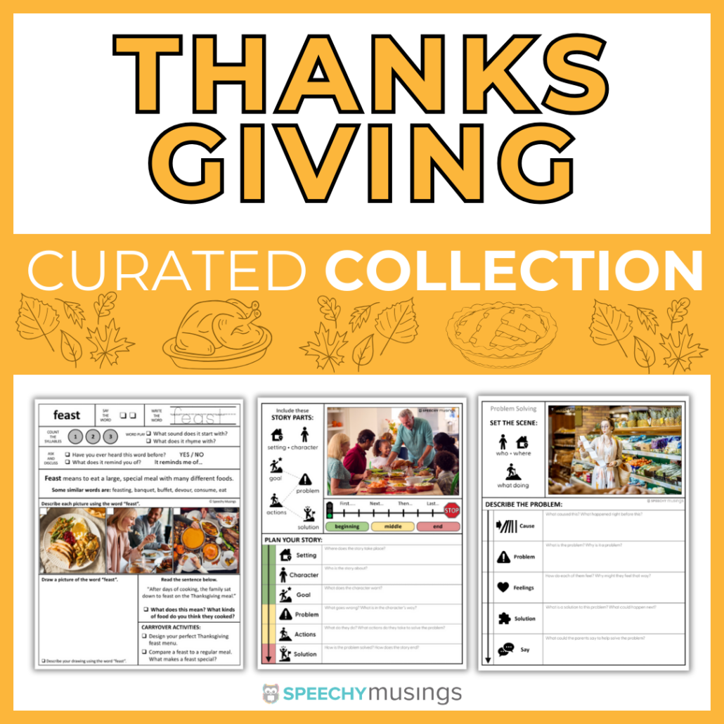 Thanksgiving | Themed Language Bundles | Speech Therapy Activities.
