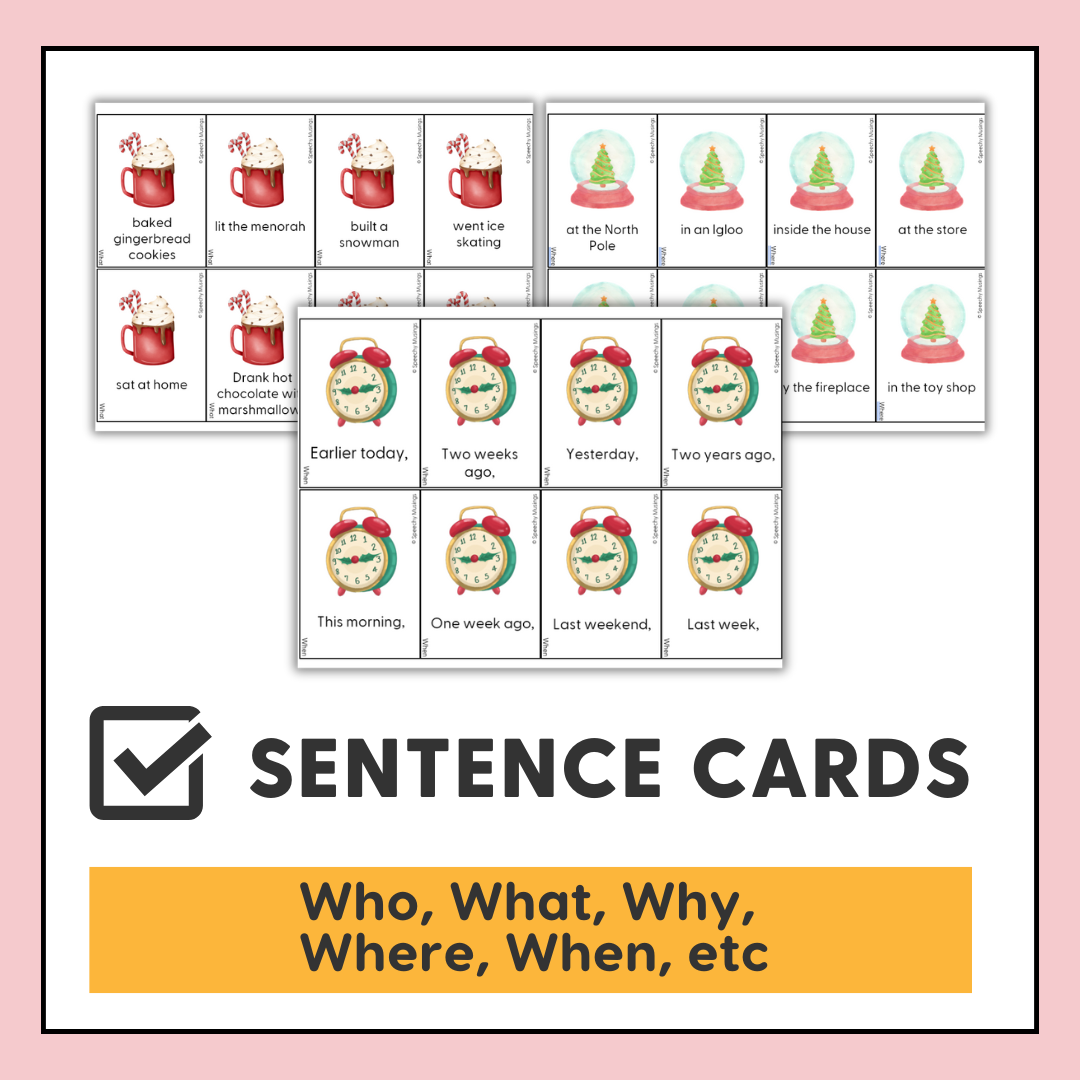 Jolly Jingle Holiday Sentences for Sentence Formulation & Building.