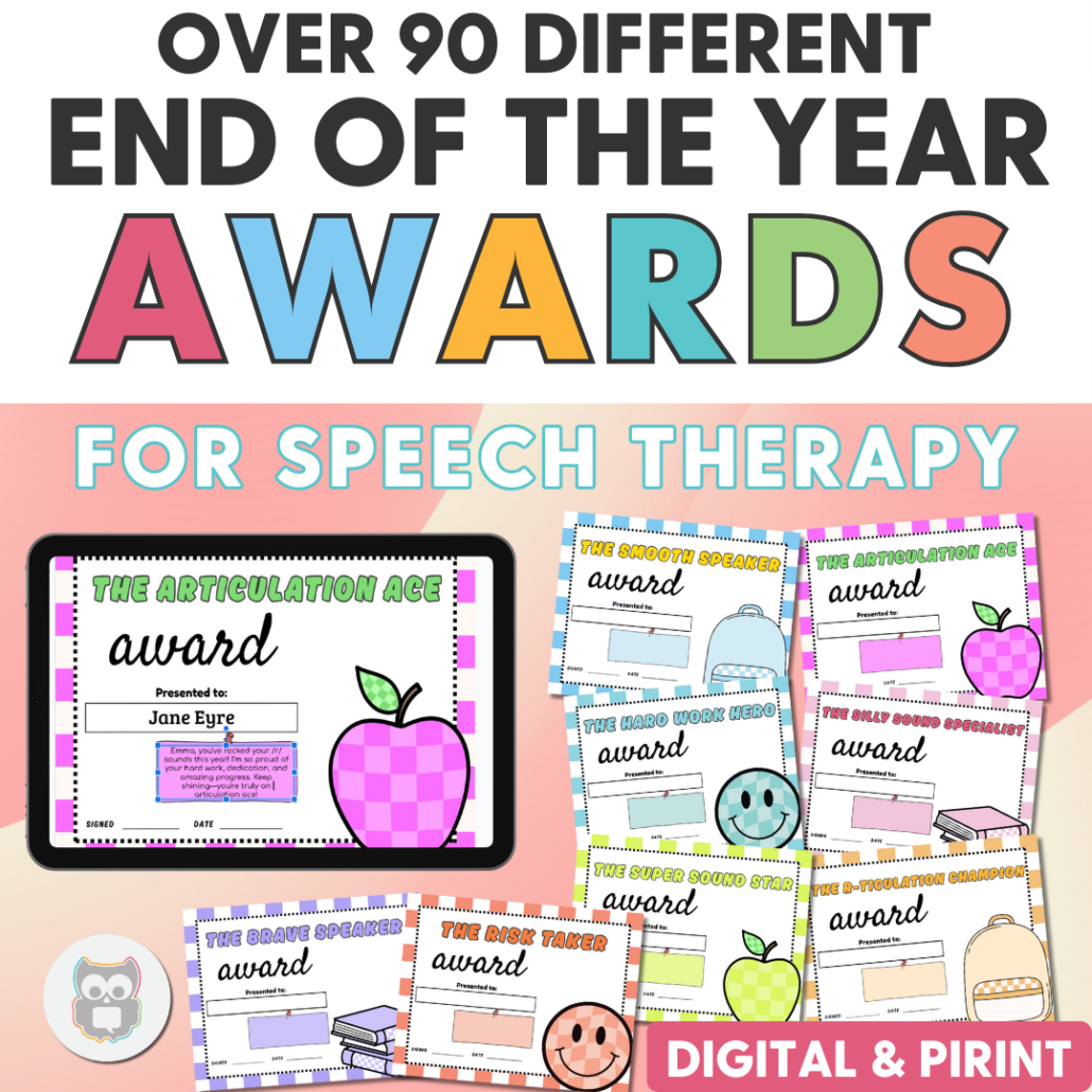 End of the Year Awards Speech Therapy Certificate Speech Graduate Punny ...
