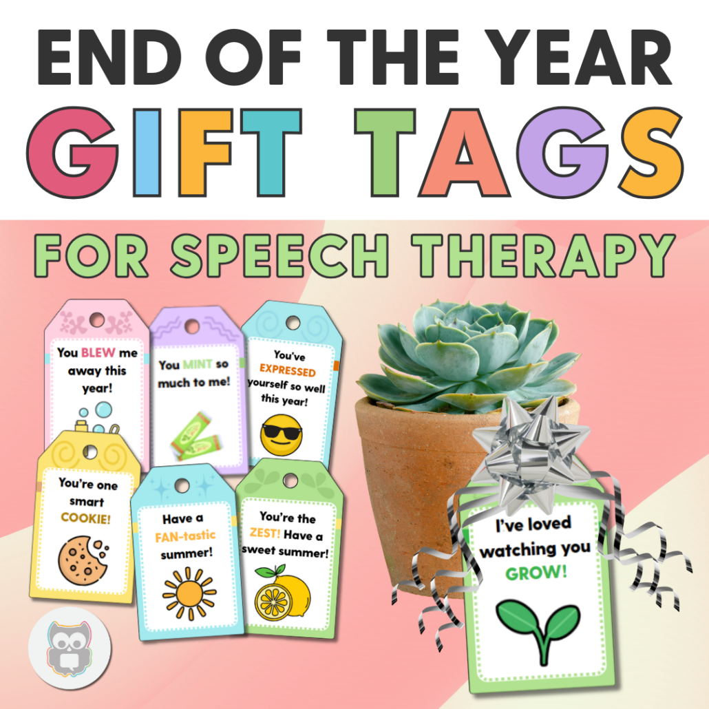 End of the Year Gift Tags Speech Therapy Gifts 24 End of Year Tag Designs.