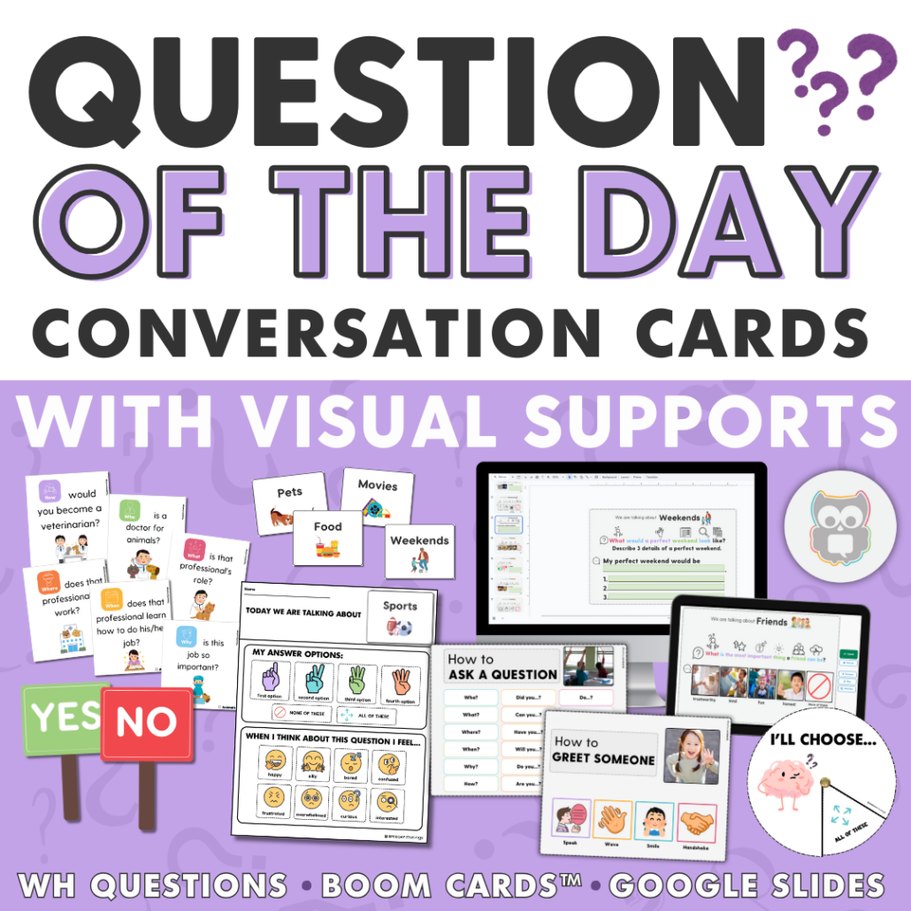 Question of the Day Conversation Cards with Visual Supports
