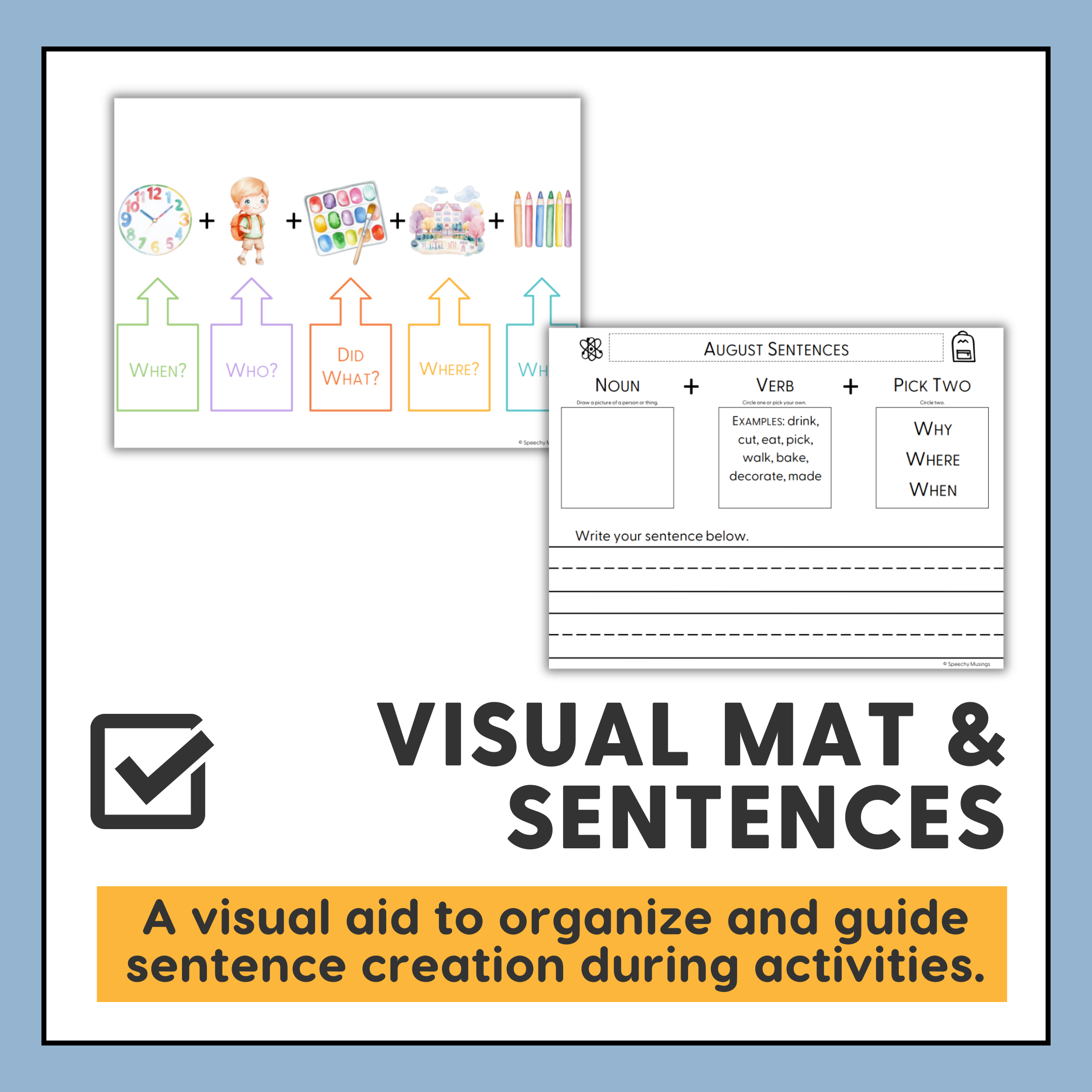 Back to School Sentence Formulation.