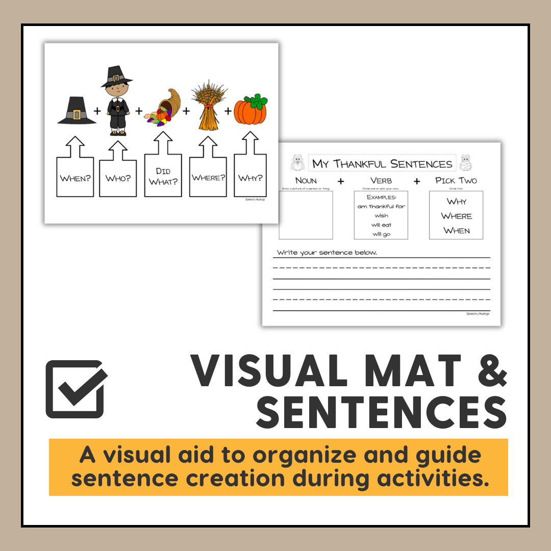Thankful Thanksgiving Sentences for Sentence Formulation.
