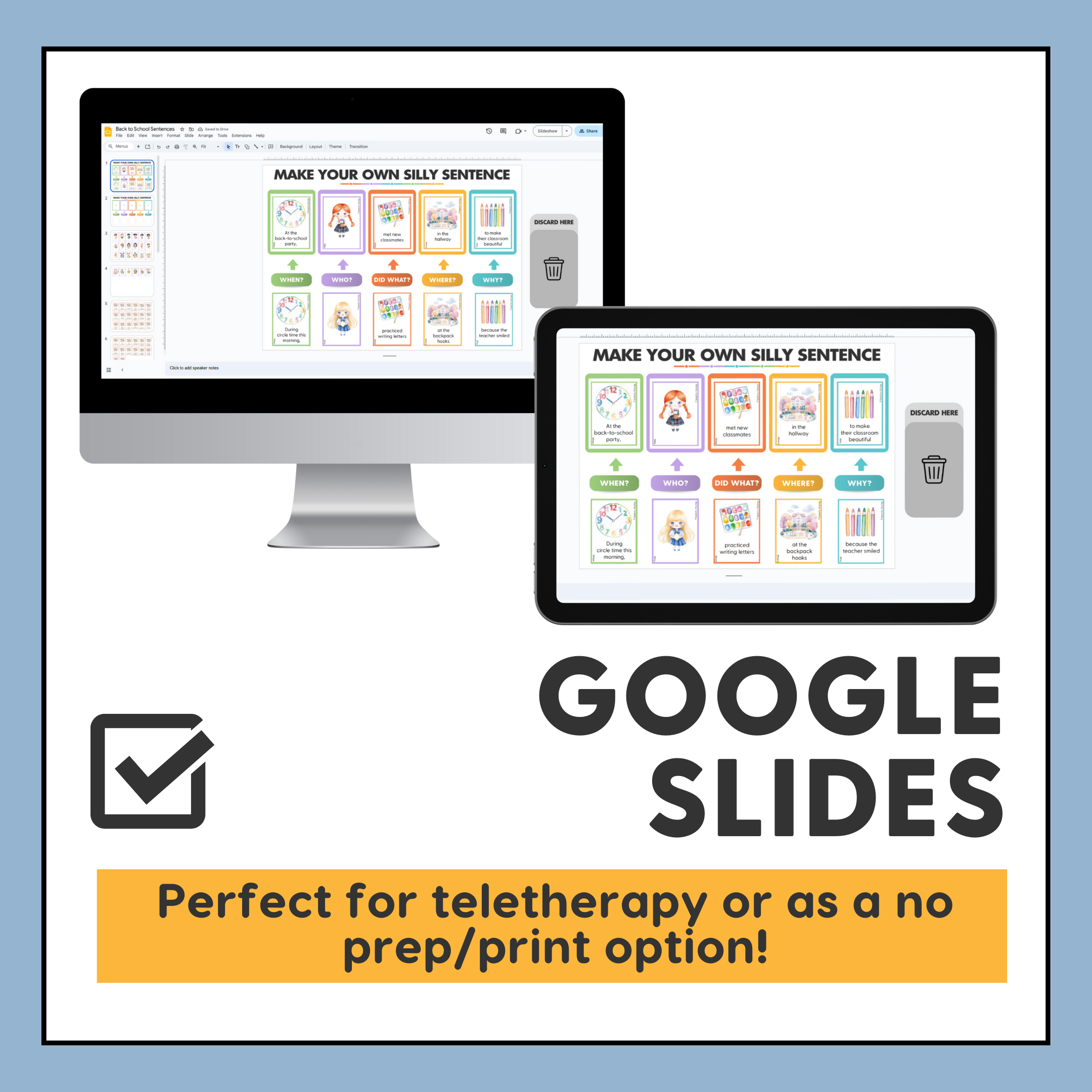 Back to School Sentence Formulation.